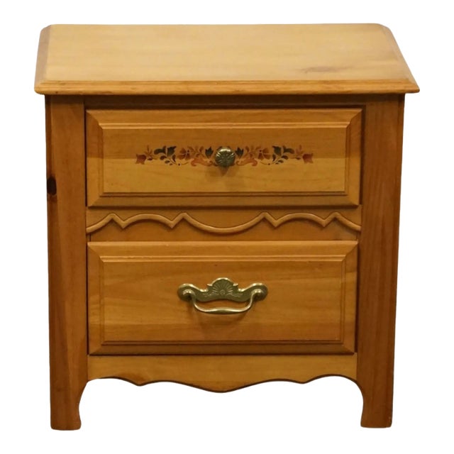 Broyhill Furniture Solid Knotty Pine Country French 22 Two Drawer Nightstand 6620 92 Chairish