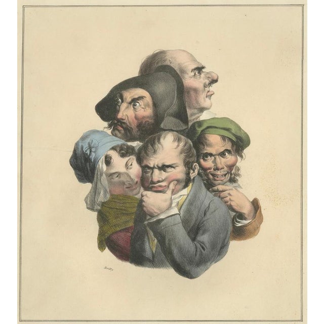 Louis-Léopold Boilly, Grimaces Plate, 1823, Lithograph | Chairish