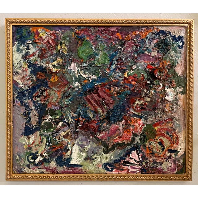 Stranger Things, Abstract Mixed Media Oil Painting, Framed | Chairish