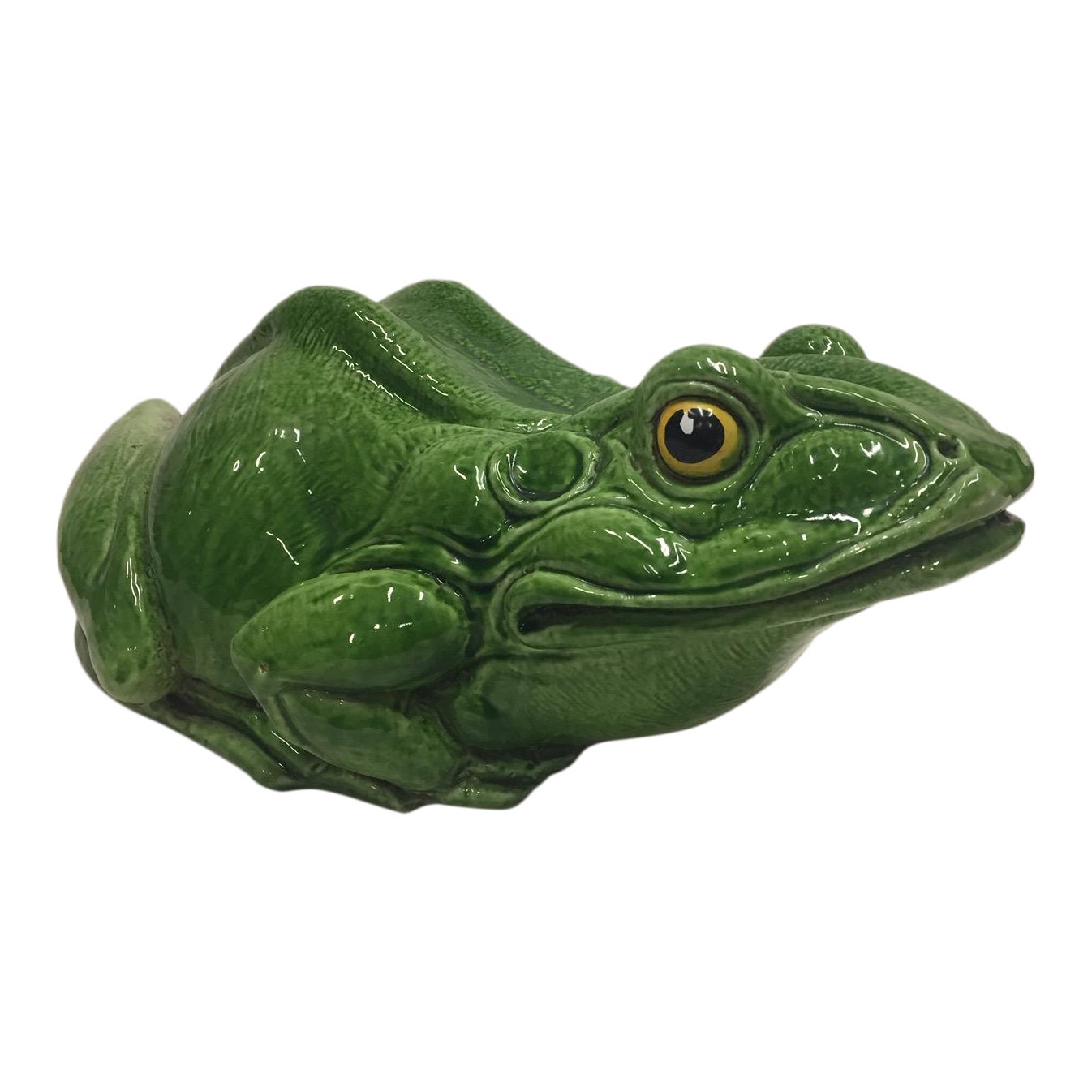 Glazed Terracotta Table Top Frog Sculpture | Chairish