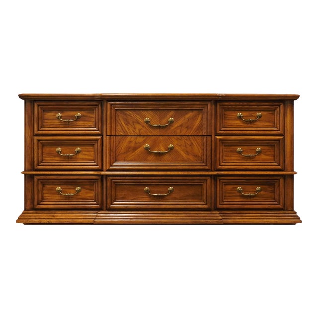 Bassett Furniture Westmoor Oak Collection Rustic Country French 64 Triple Dresser 1048 237 Chairish