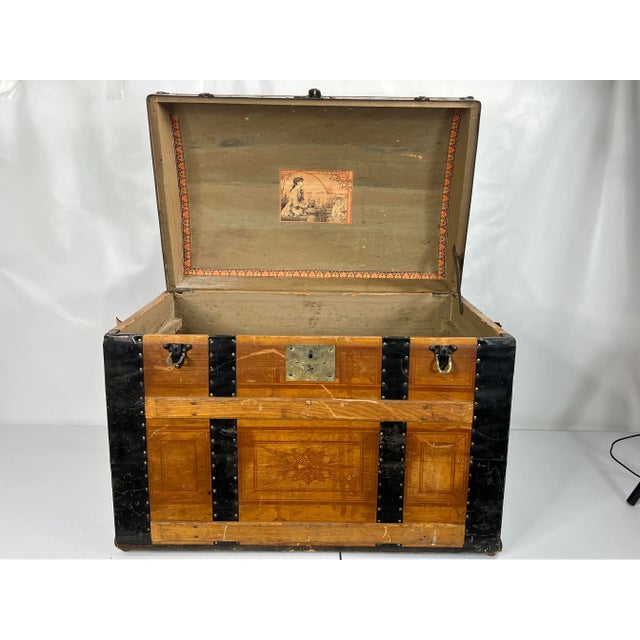 Antique 1800's Dome Top Steamer Trunk | Chairish