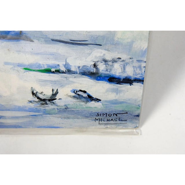 Late 20th Century Polar Bear Painting by Simon Michael | Chairish