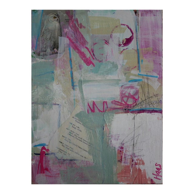 Contemporary Acrylic Abstract Mixed Media Collage Painting | Chairish