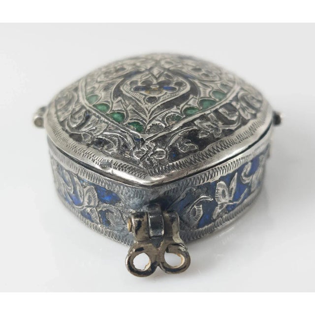 Antique Enameled Silver Middle Eastern Islamic Quran Box | Chairish