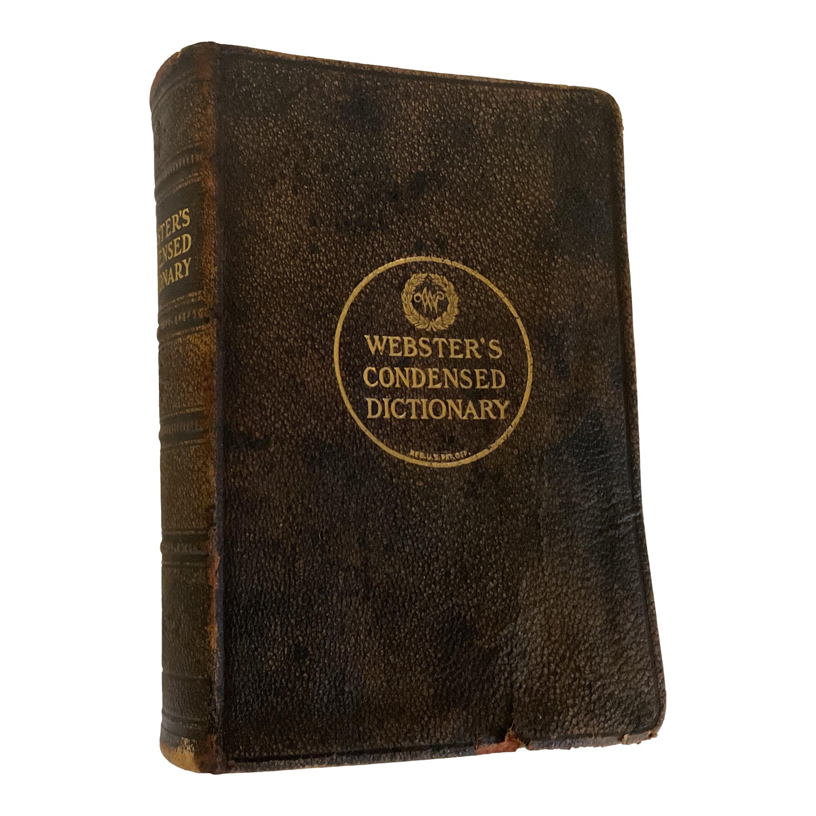 Antique Webster’s Condensed Dictionary Leather-Bound Circa 1909 | Chairish