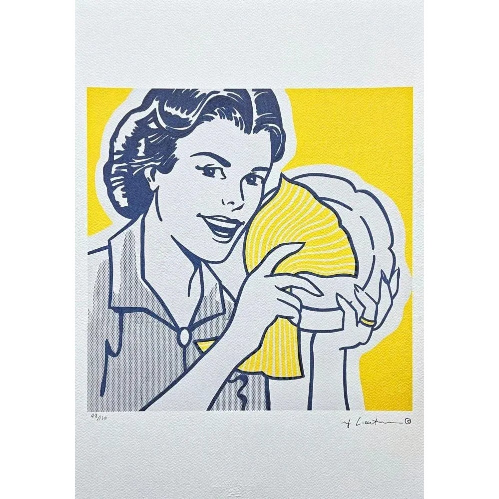 After Roy Lichtenstein, "Woman Drying Dishes", 1990s, Silk-Screen ...