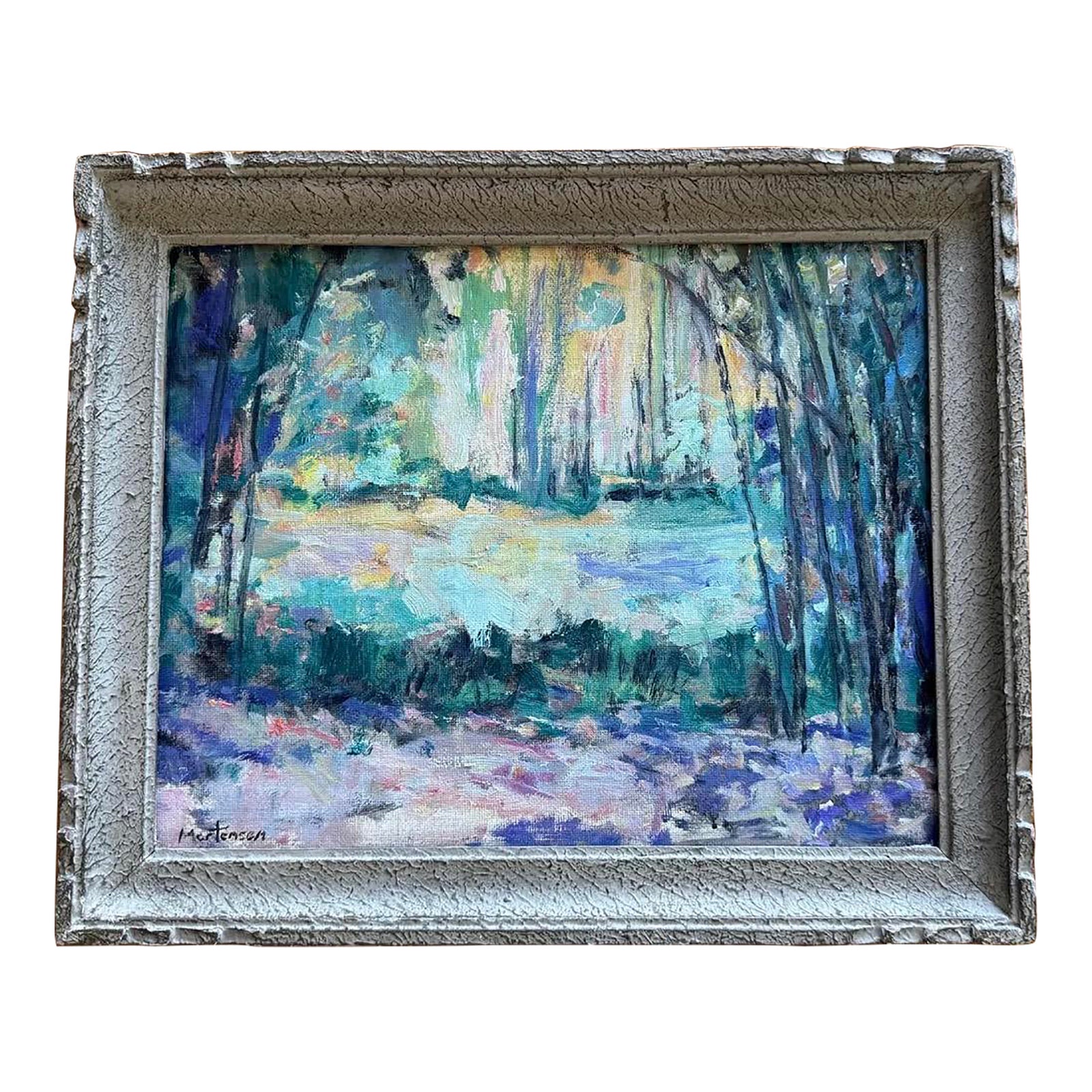 Contemporary Post-Impressionist Oil Painting of Water Scene With Lilies ...