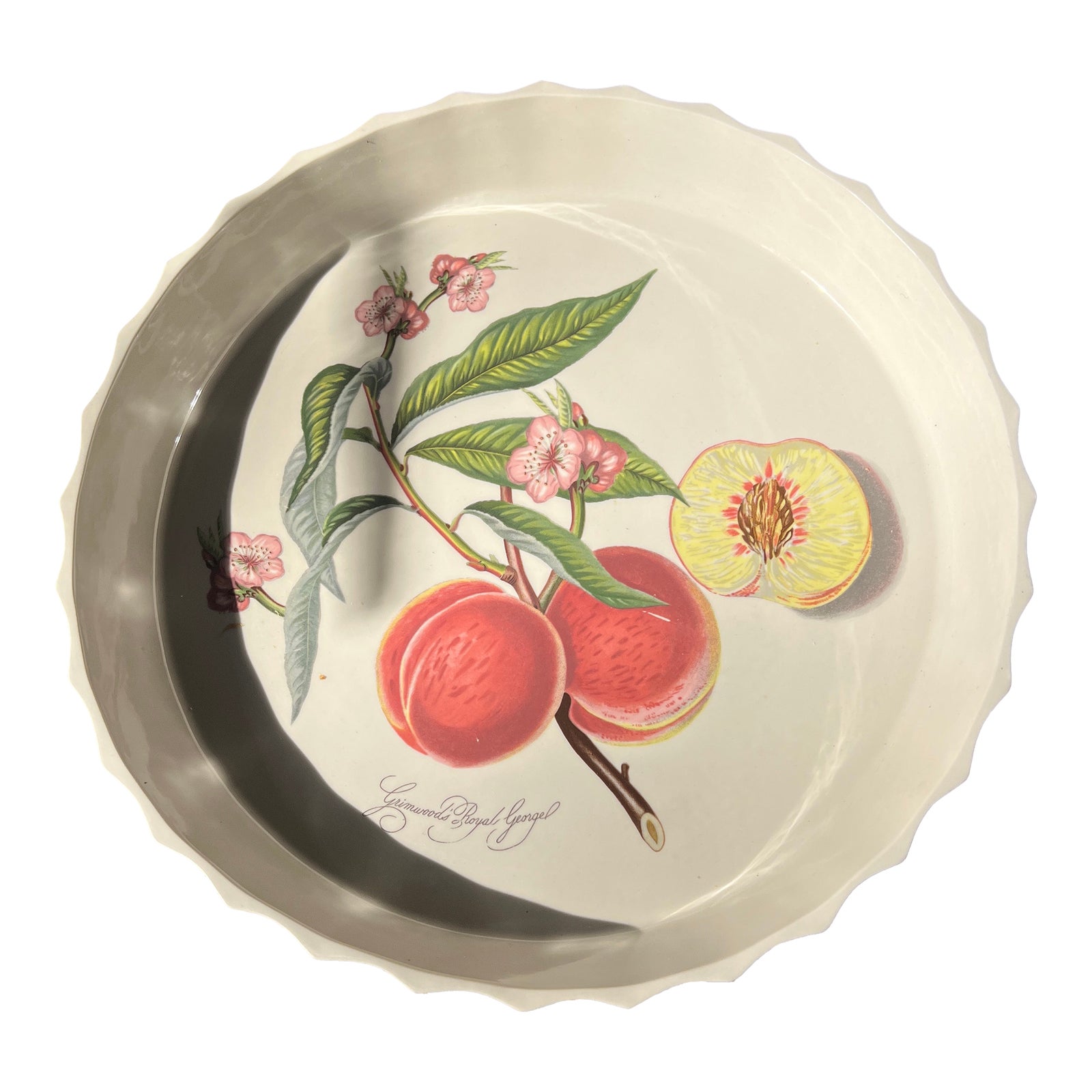 1970s Ceramic Peach Pie Dish, Grimwood's Royal George | Chairish