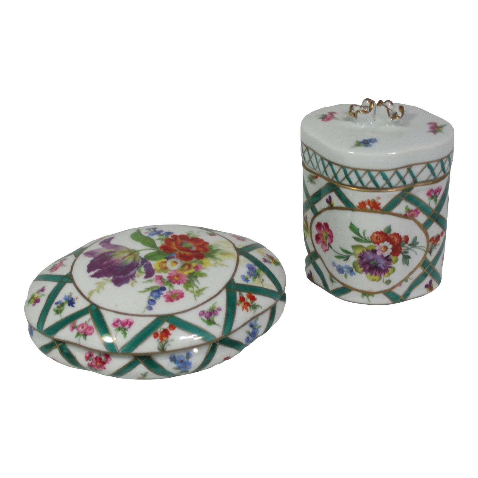 1970s Elios H&f Hand Painted Porcelain Boxes Made in Italy, Set of 2 ...