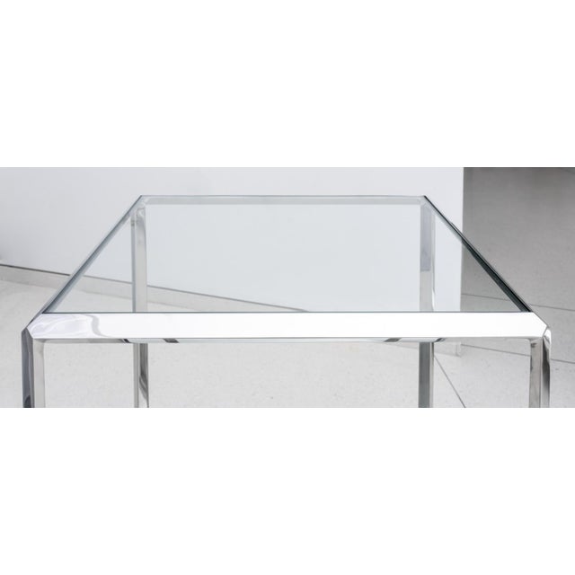 Modern Minimalist Cube Chromed Metal Side Table | Chairish