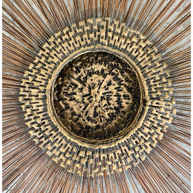 Large William & Bruce Friedle Style Mid-Century Brutalist Sunburst Wall ...