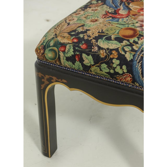 Chinoiserie Decorated Upholstered Bench | Chairish
