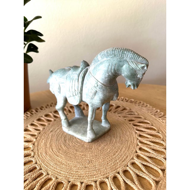 1960s Green Jade Tang Dynasty Horse Statue | Chairish
