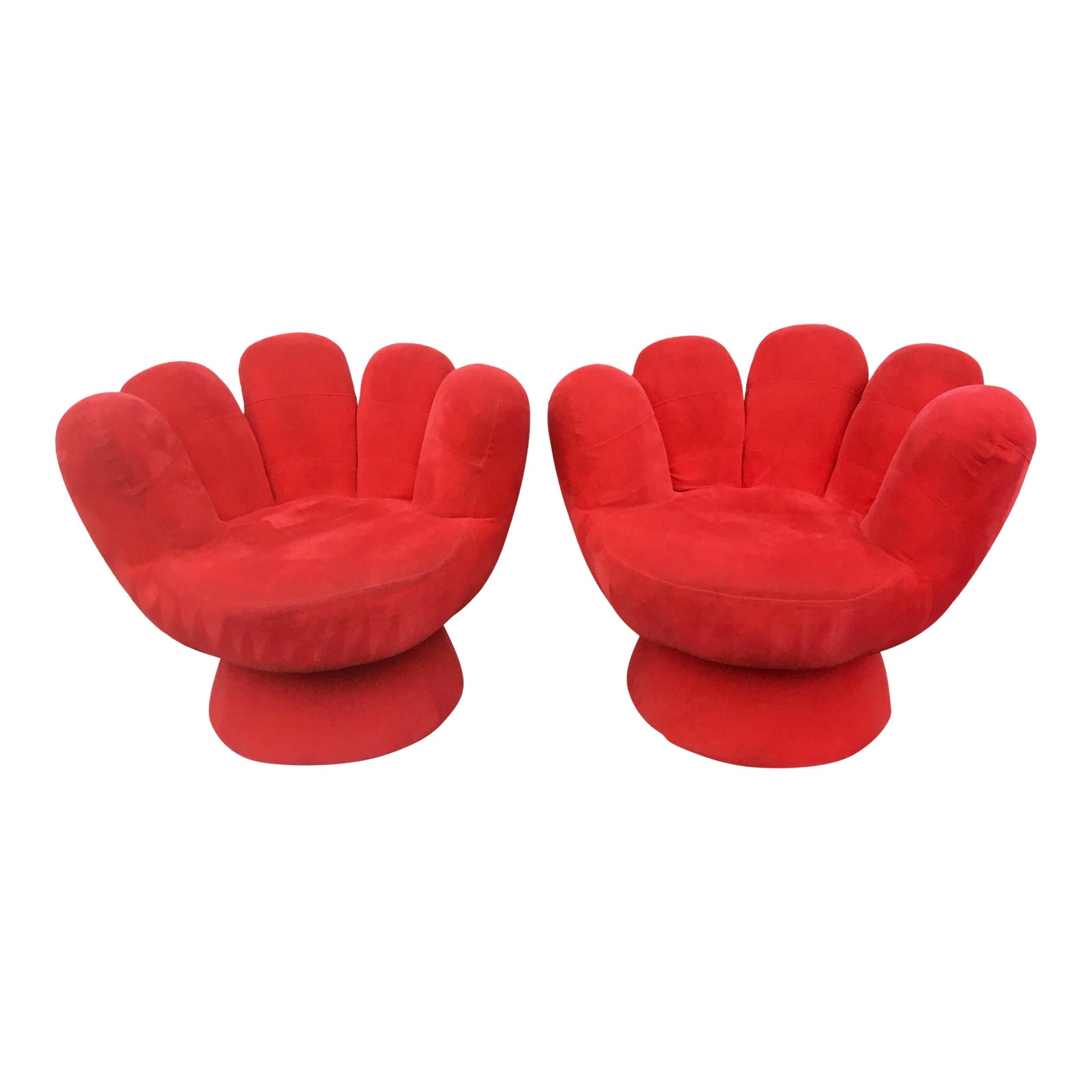 Vintage Contemporary Red Hand Chair- a Pair | Chairish