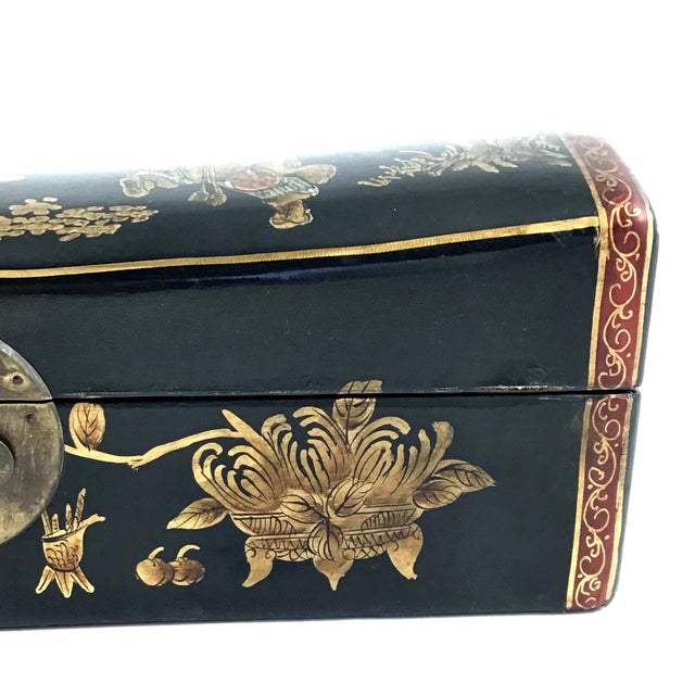 1910s Chinese Leather Money Box Pillow | Chairish