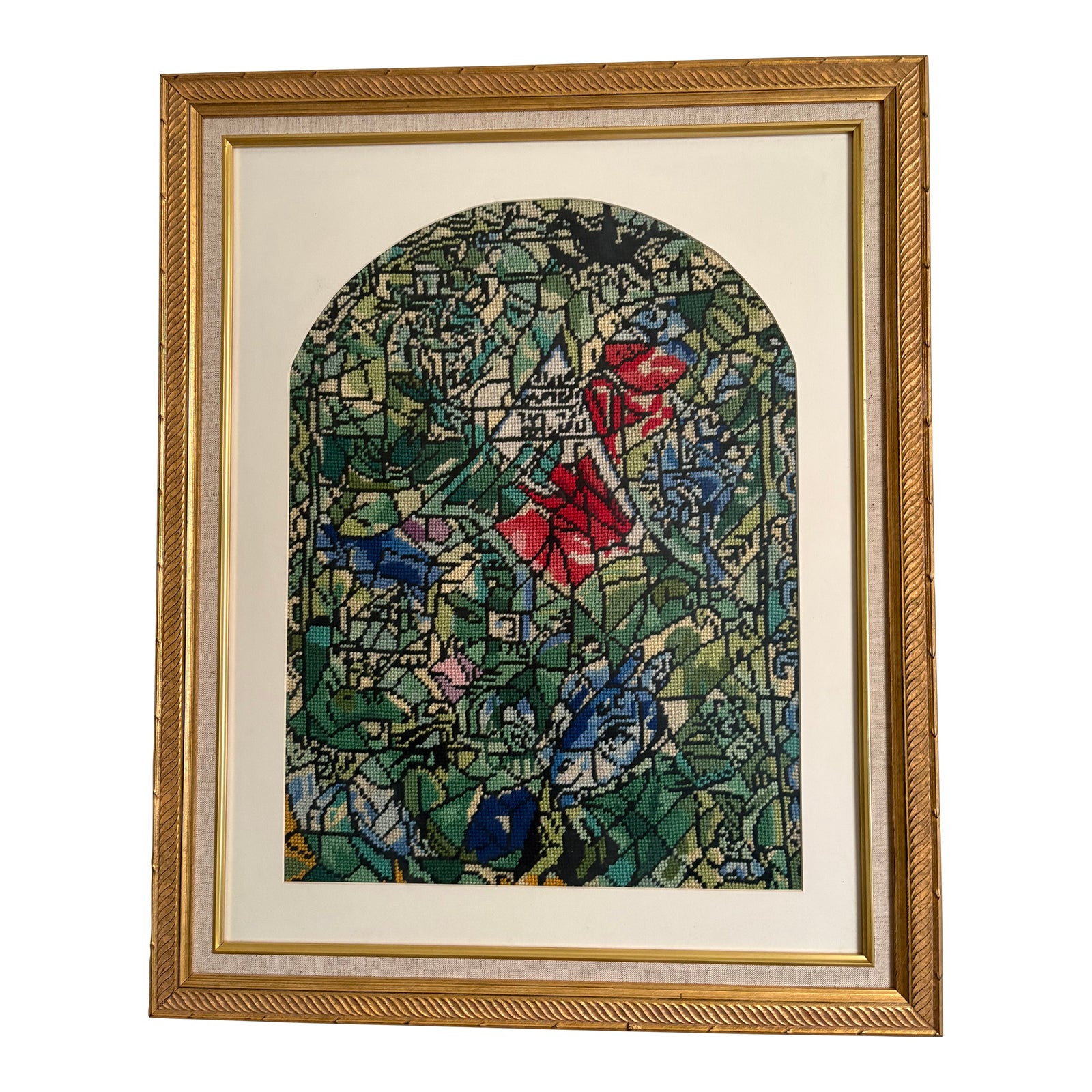 Vintage Needlepoint Tapestry - After Marc Chagall | Chairish