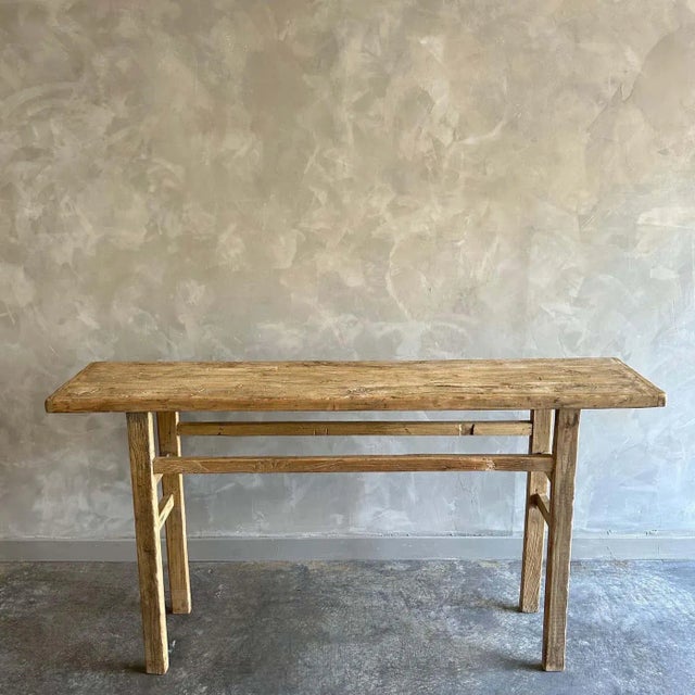 Reclaimed Elm Wood Console Table | Chairish