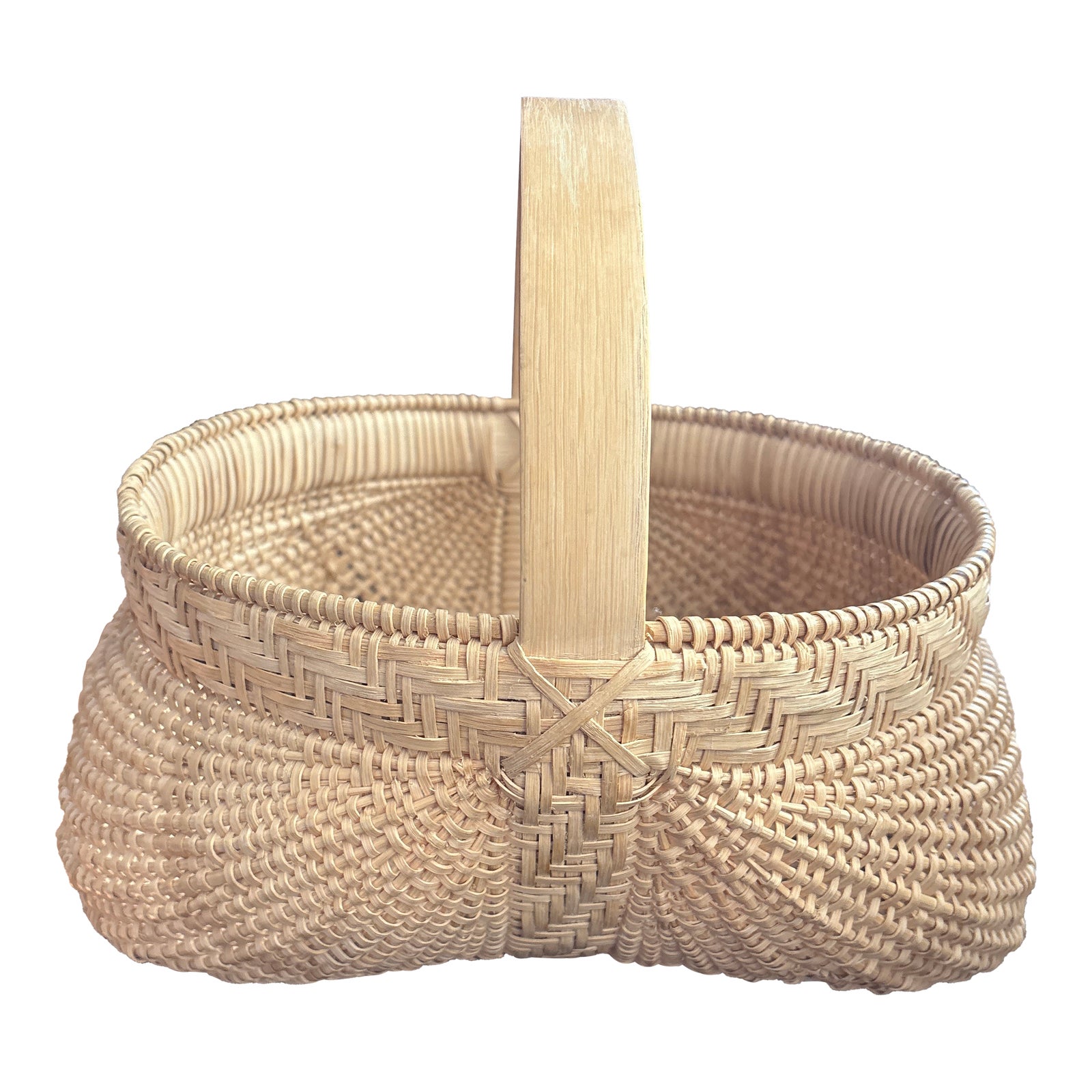 Jesse Butcher Signed and Dated 1-4-85 Applachian White Oak Basket ...