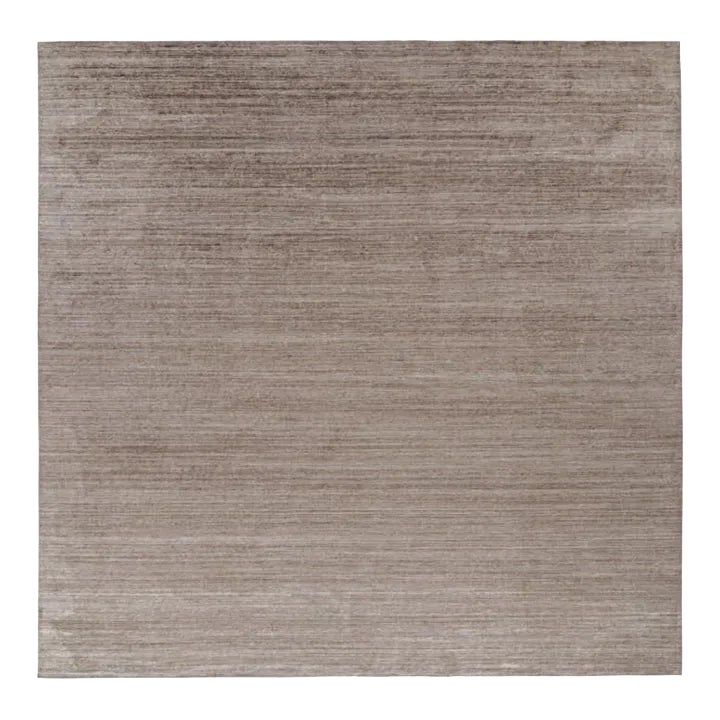 Rug & Kilim’s Oversized Textural Square Rug in Solid Beige-Brown Striae ...
