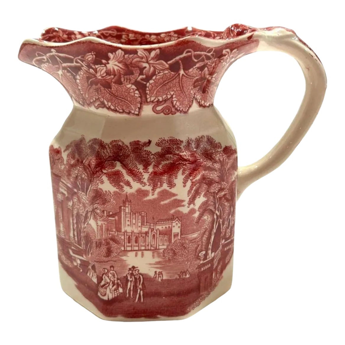 Vintage 1950’s Mason’s Red “Vista” Ironstone Transferware Pitcher Jug ...