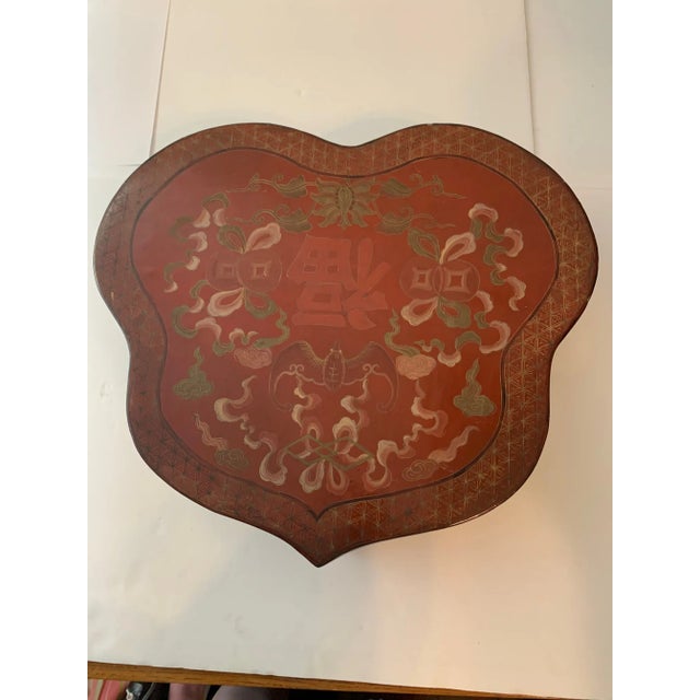 1910s Chinese Lacquered Heart Storage Box | Chairish
