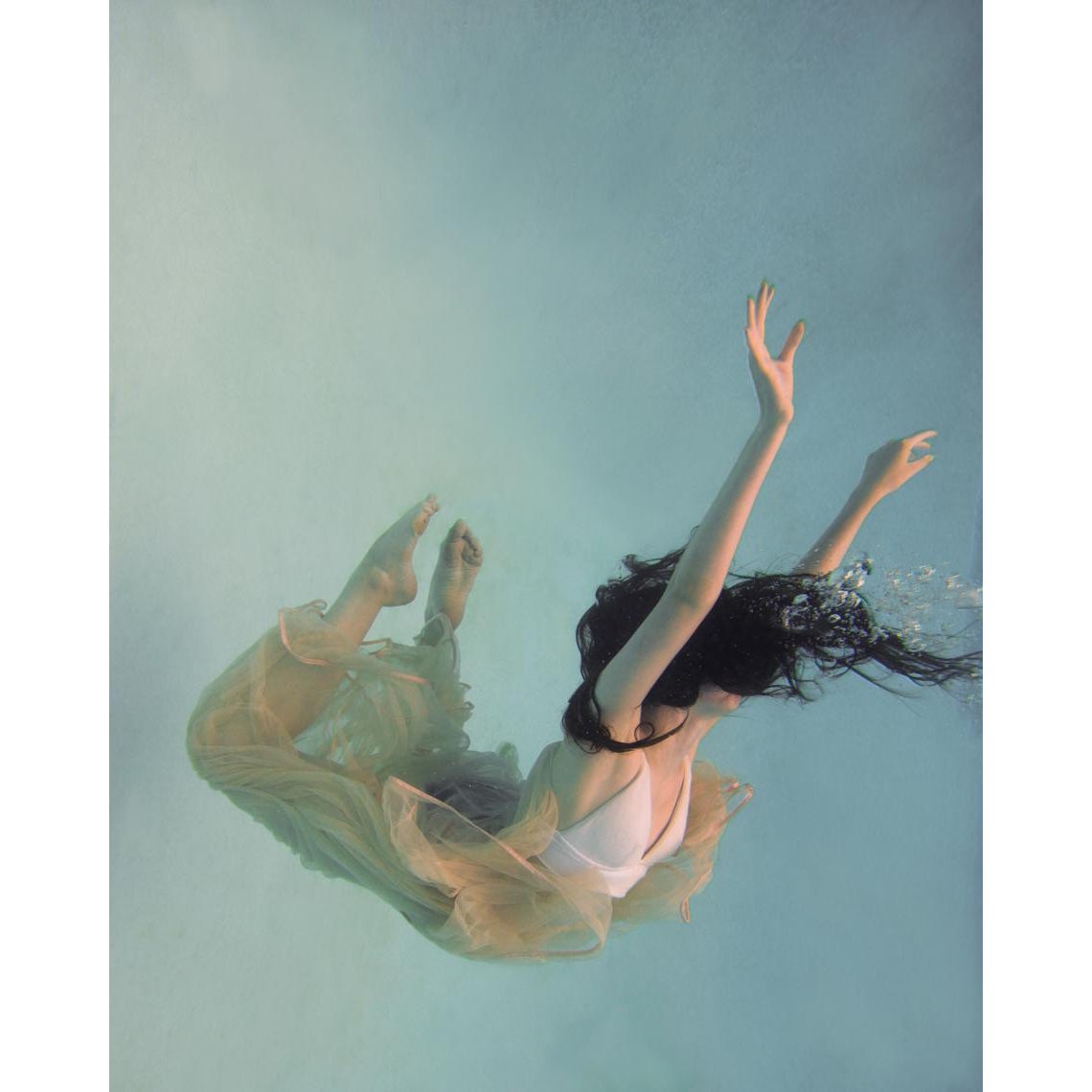 Rococo Angel-The Fall, 2021 Contemporary Original Figurative Underwater ...