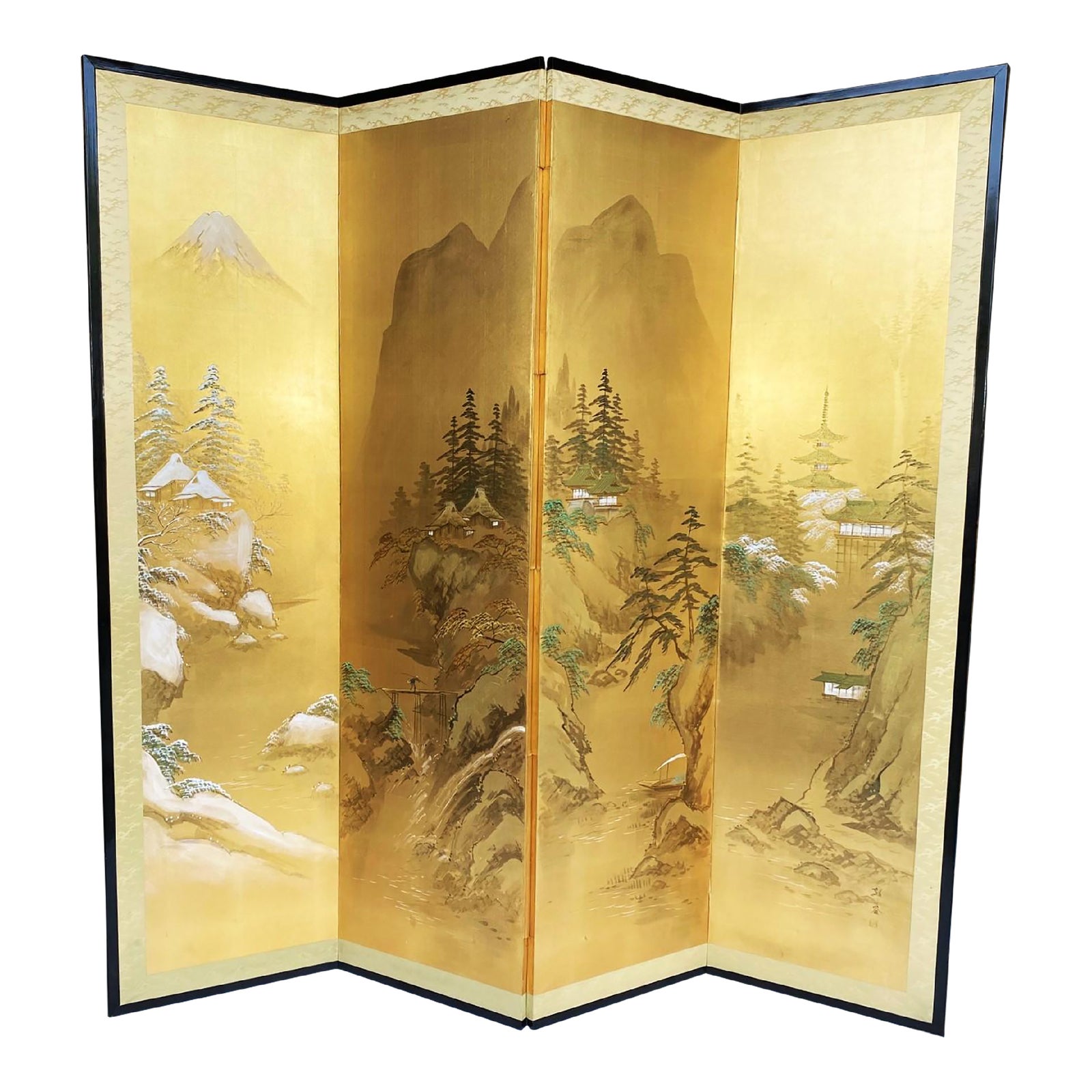 Japanese 4 Panel Screen | Chairish