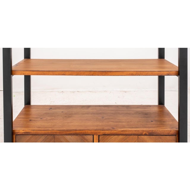 Industrial Loft Style Wood & Metal Bookcase | Chairish