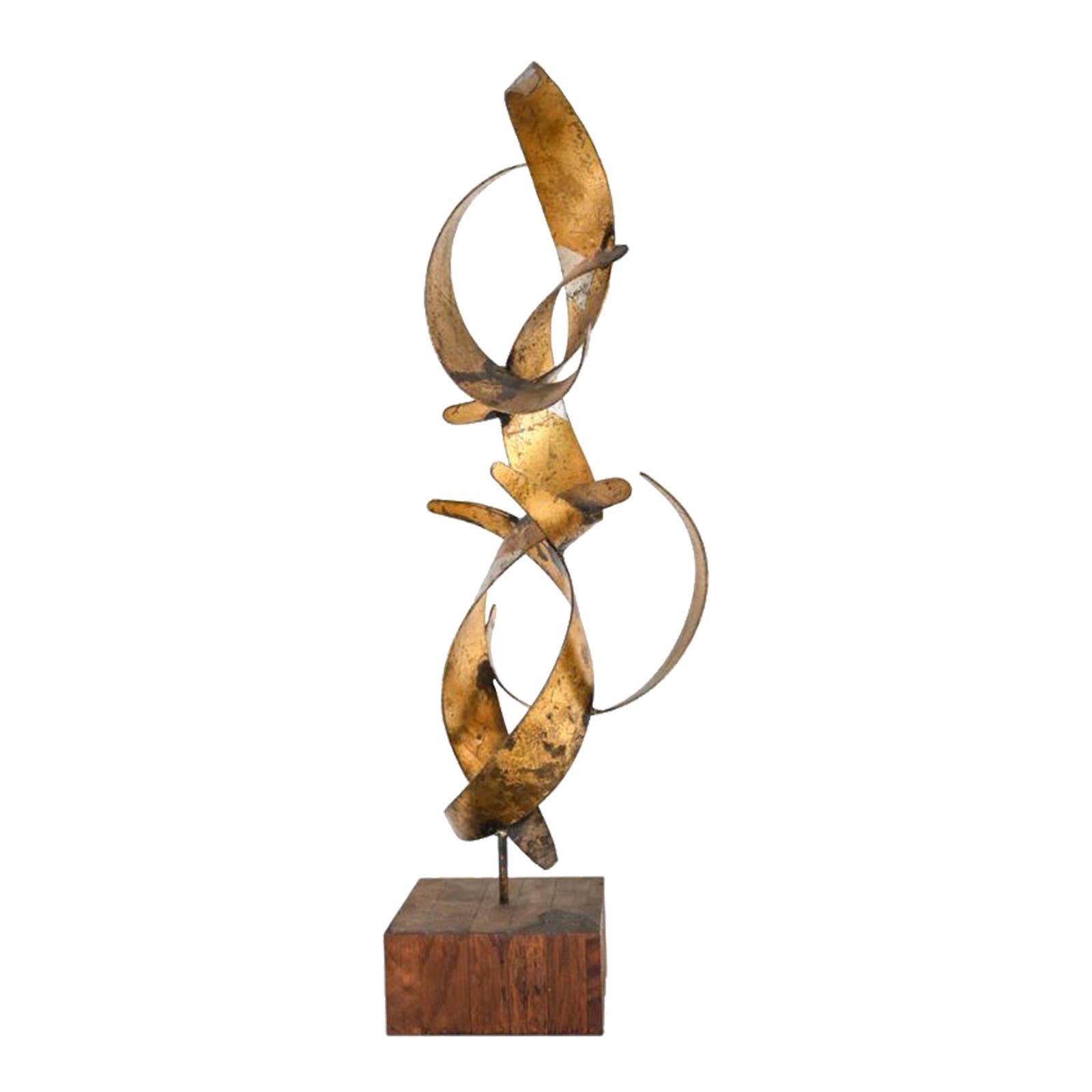 William Bowie Abstract Metal & Gold Leaf Sculpture, 1960s | Chairish