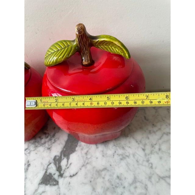 Mid Century Apple Kitchen Canisters Set | Chairish