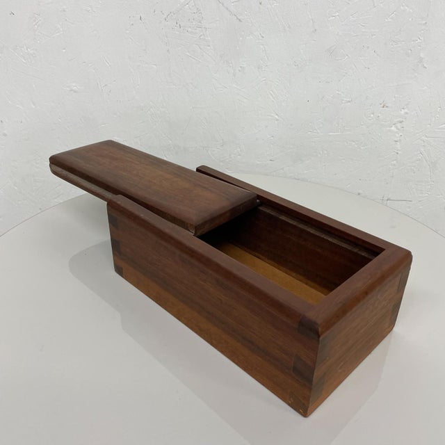 1960s Studio Piece Walnut Wood Box Slide Open Clean Design After ...