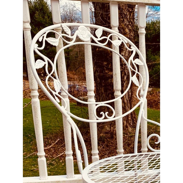 Vintage Woodard Wrought Iron Chantilly Rose Dining Chairs | Chairish