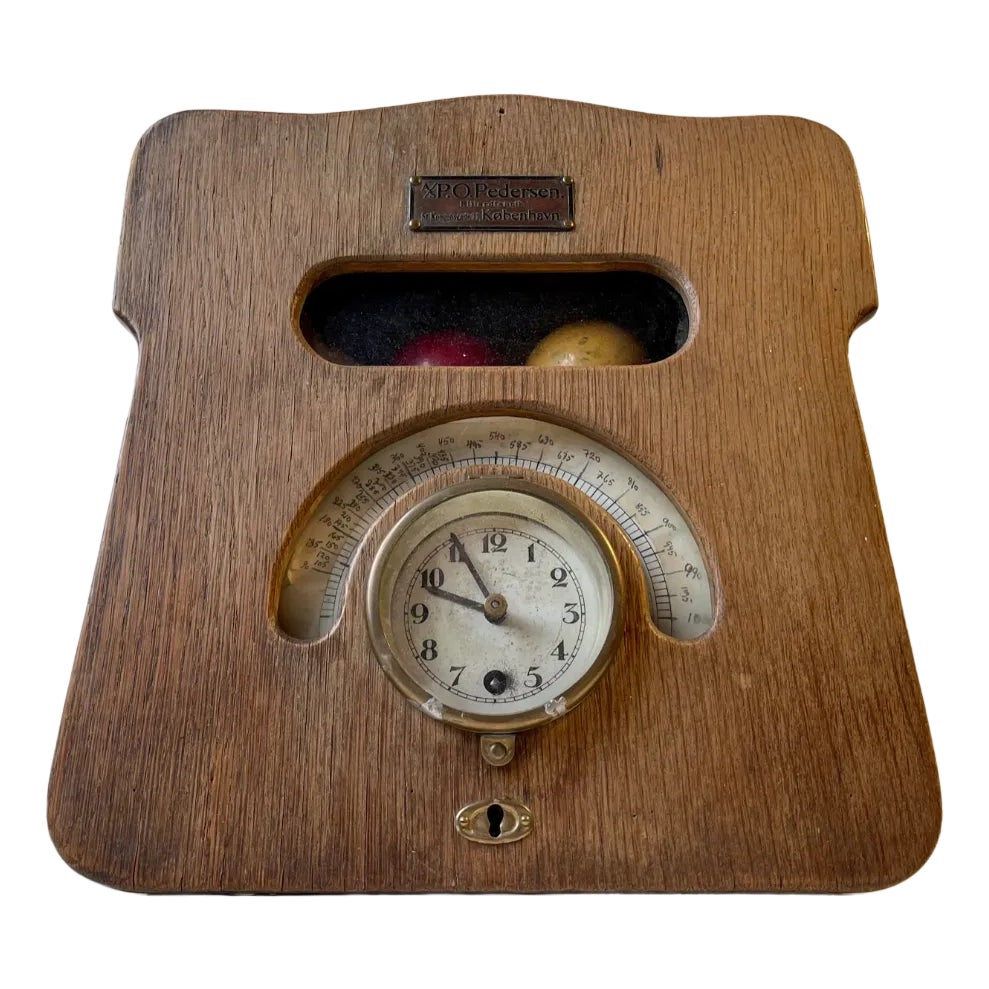 Antique Oak Mechanical Billiard Clock with Timer by P. O. Pedersen ...