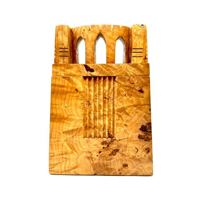Michael Elkan Studios "Castles #14" Hand-Carved Birdseye Maple Box ...
