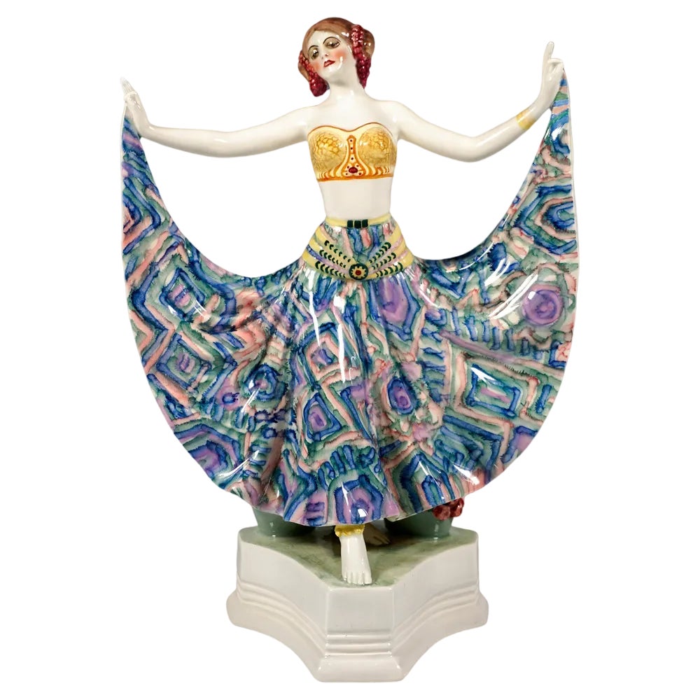 Art Deco Ruth Dancer in Costume Figurine from Goldscheider, Vienna ...