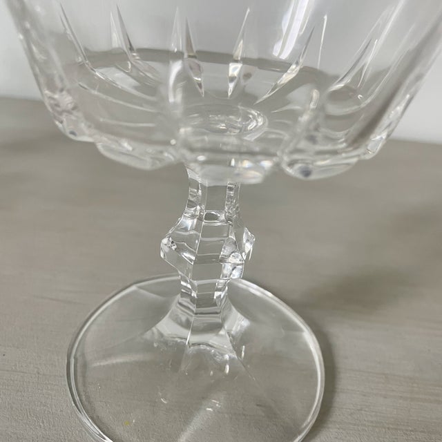 Vintage French Glass Vertical Cut Crystal Drink Coupes / Dessert Cups ...
