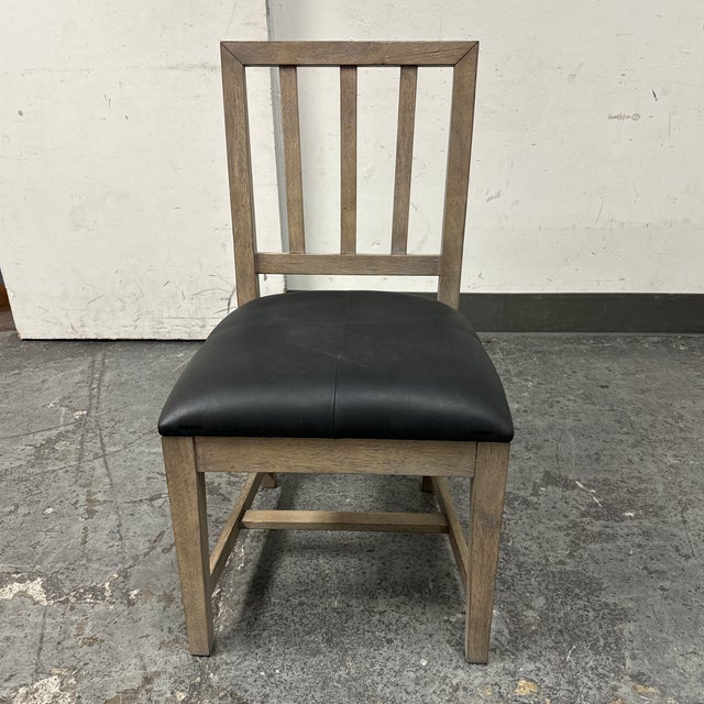 International Atelier Eva Leather Side Chair | Chairish