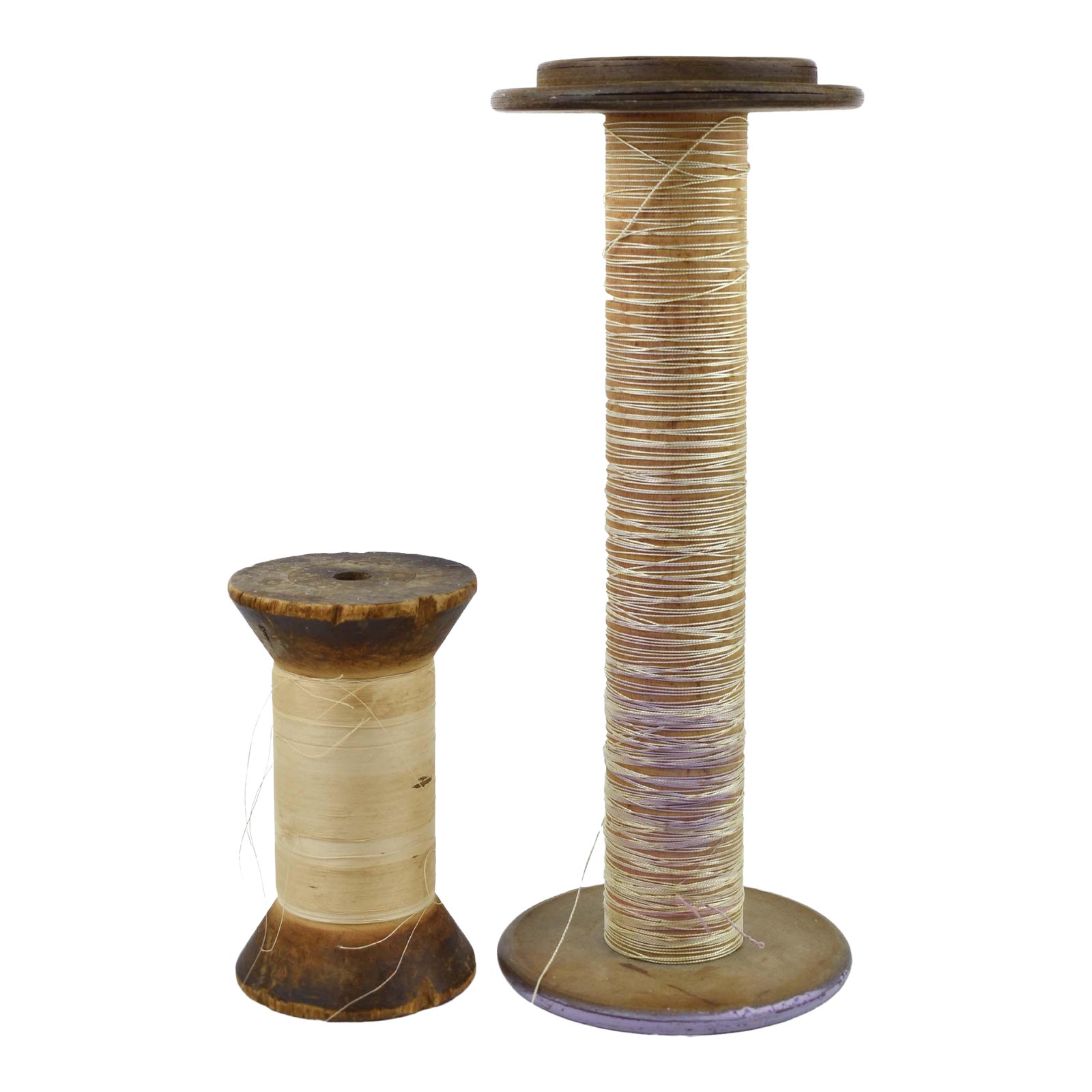 Early 20th Century Tall Industrial and Small Solid Wood Spool - 2 ...