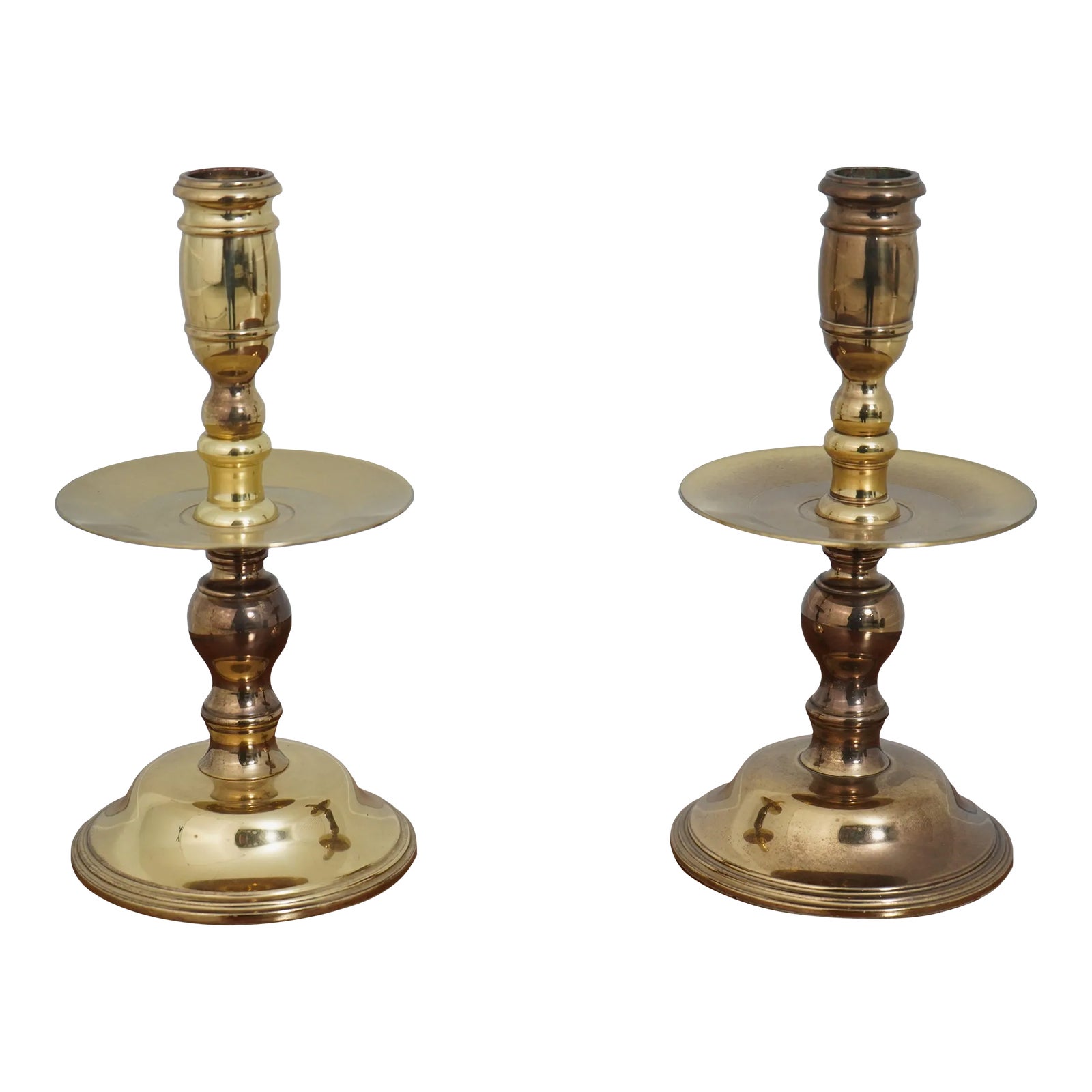 Pair Baldwin Williamsburg Style Solid Brass Candlesticks | Chairish
