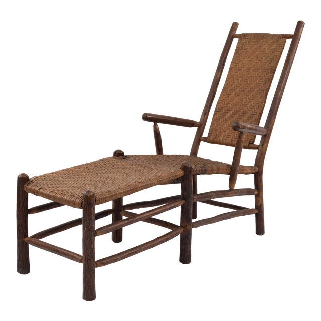 Rustic Old Hickory Rattan Chaise Lounge | Chairish