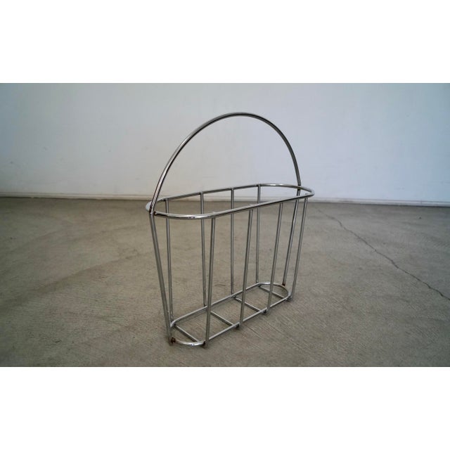 1970's Art Deco Chrome Magazine Rack | Chairish