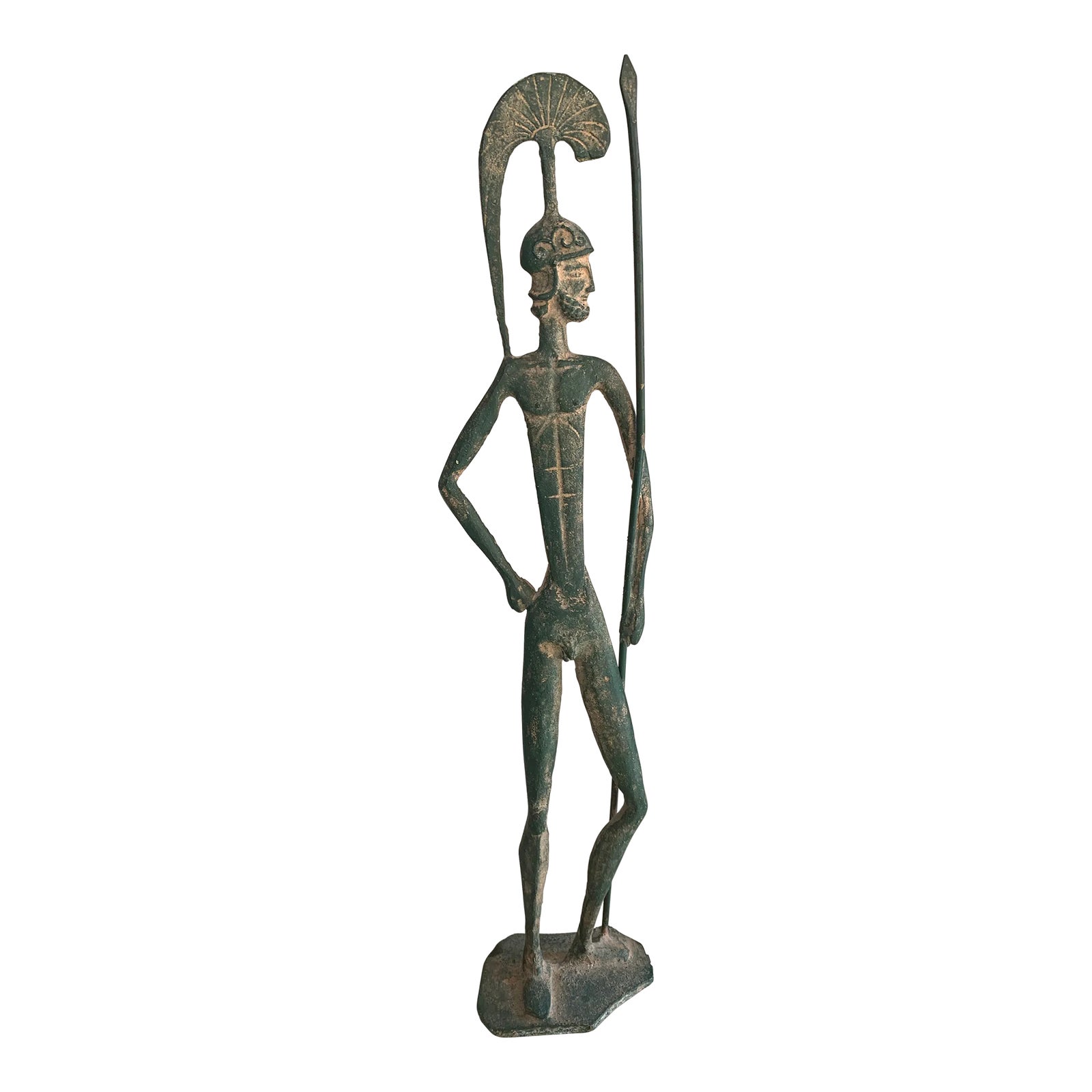 1950s Bronze Greek Hoplite Soldier/ Warrior Sculpture | Chairish