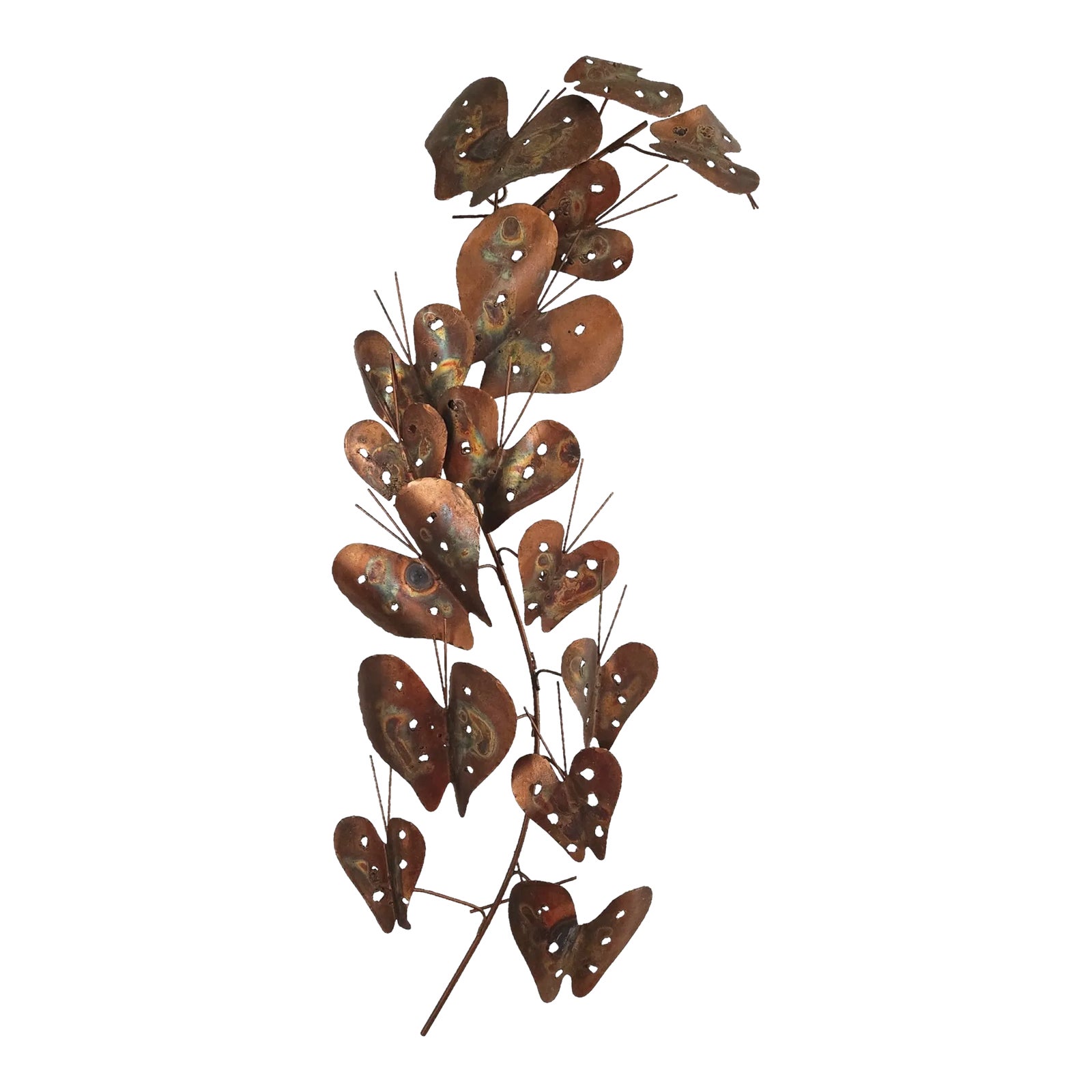 Vintage Brutalist Metal Butterfly Wall Art | Chairish