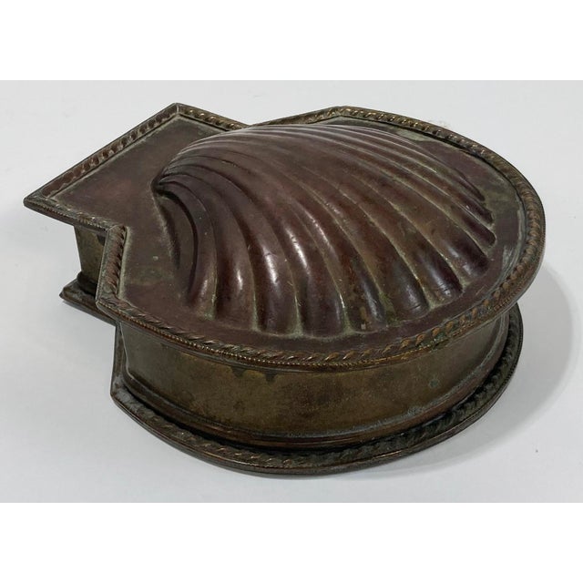 Vintage Lidded Brass Clam Shell Motif Box | Chairish