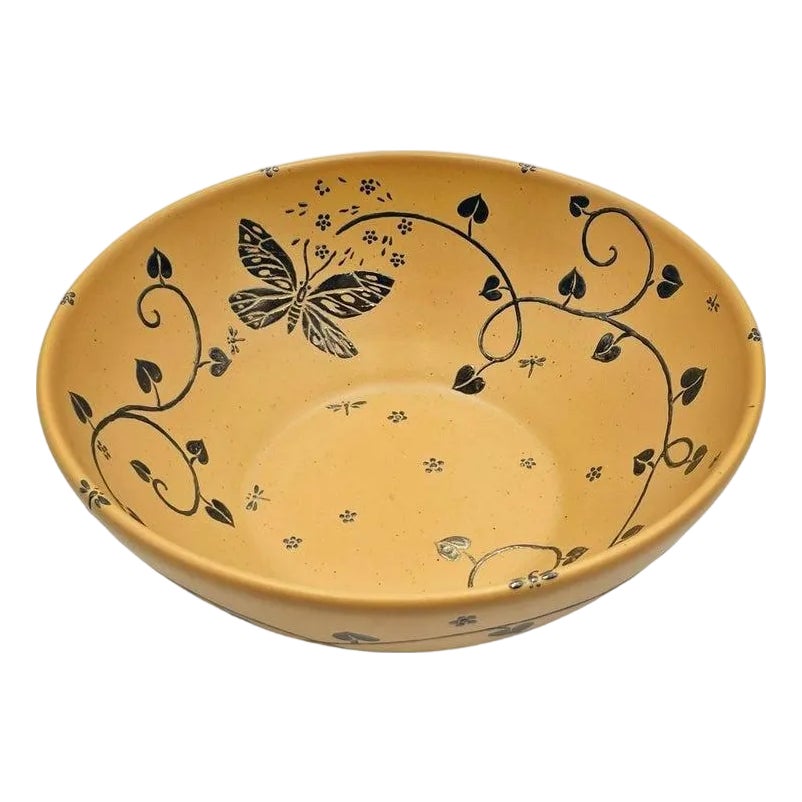 Emilia Castillo Porcelain & Silver Butterfly Bowl, Taxco, 2009 | Chairish