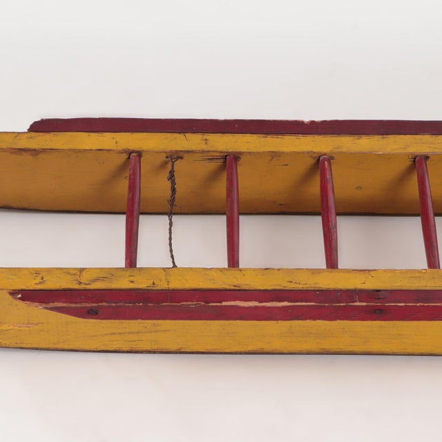 Antique Original Yellow and Red Painted New England Wood Log Sled ...