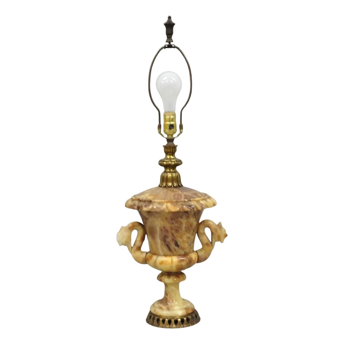 Vintage Italian Neoclassical Style Carved Alabaster Trophy Cup Urn ...