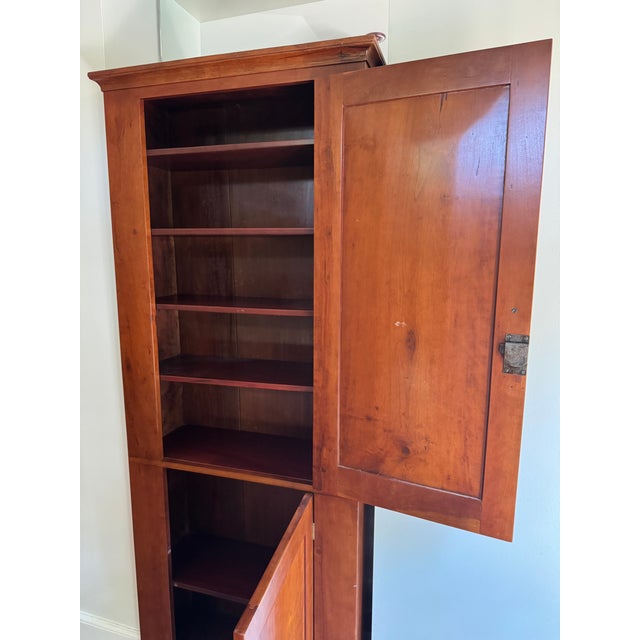 Vintage Solid Cherry Wood Two-Door Pantry Cabinet | Chairish