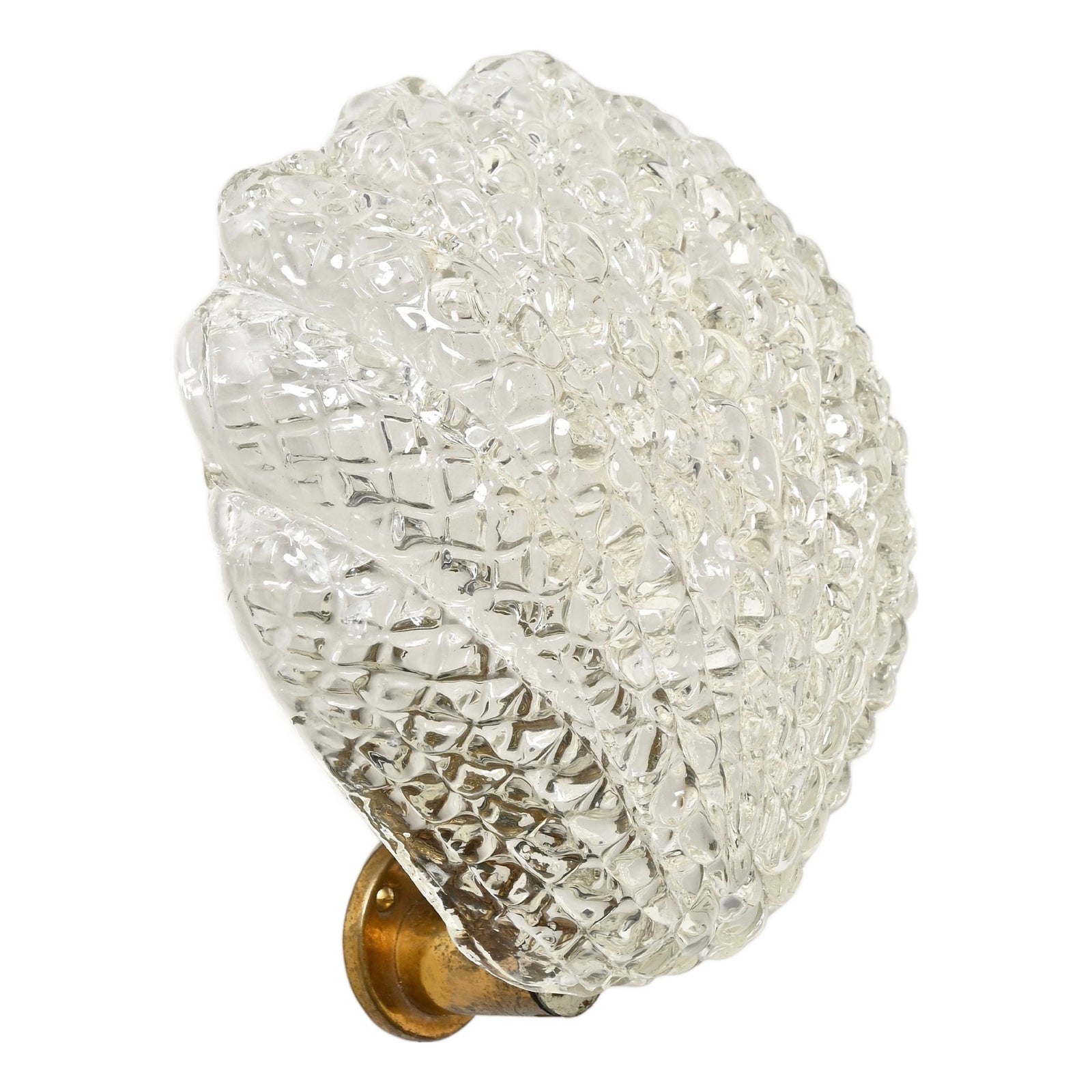 Large Leaf Sconce in Murano Glass and Brass, 1950s | Chairish